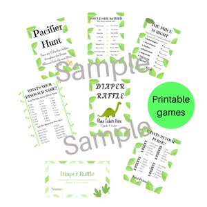 Dinosaur Baby Shower Games Bundle Printable, Party Games, Party Decor ...