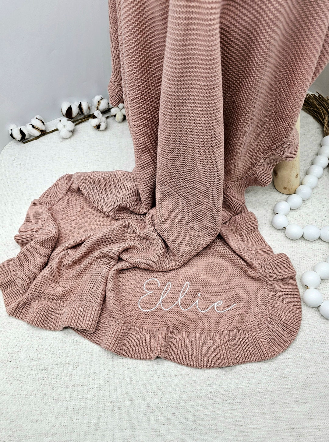 Ruffle Baby Blanket / Soft Custom Personalized Baby Blanket ...