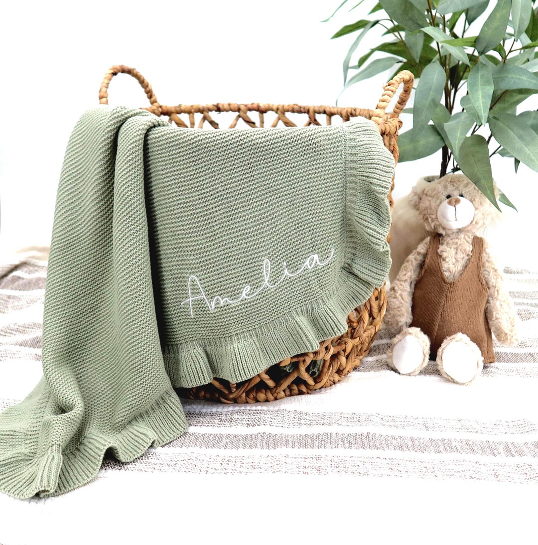 Ruffle Baby Blanket /gift Baby Blanket/soft Custom Personalized Baby ...