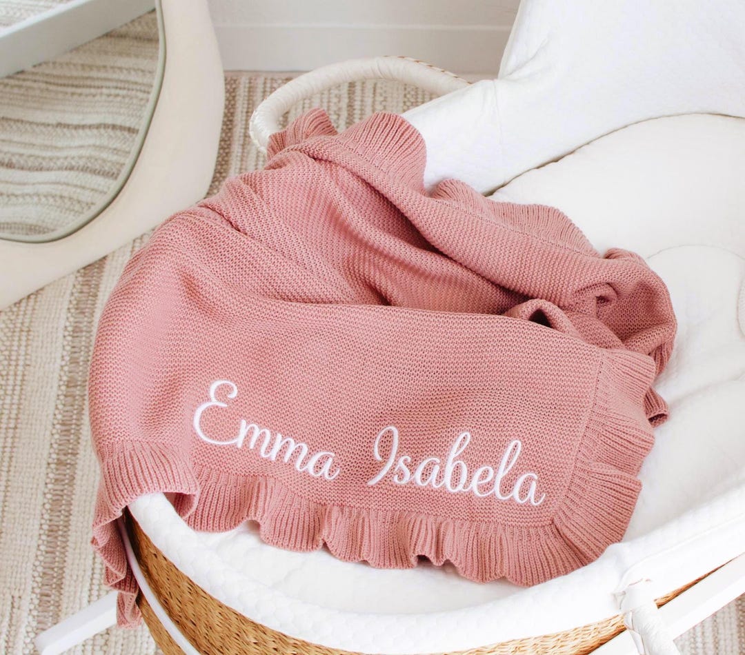 Ruffle Baby Blanket / Soft Custom Personalized Baby Blanket ...