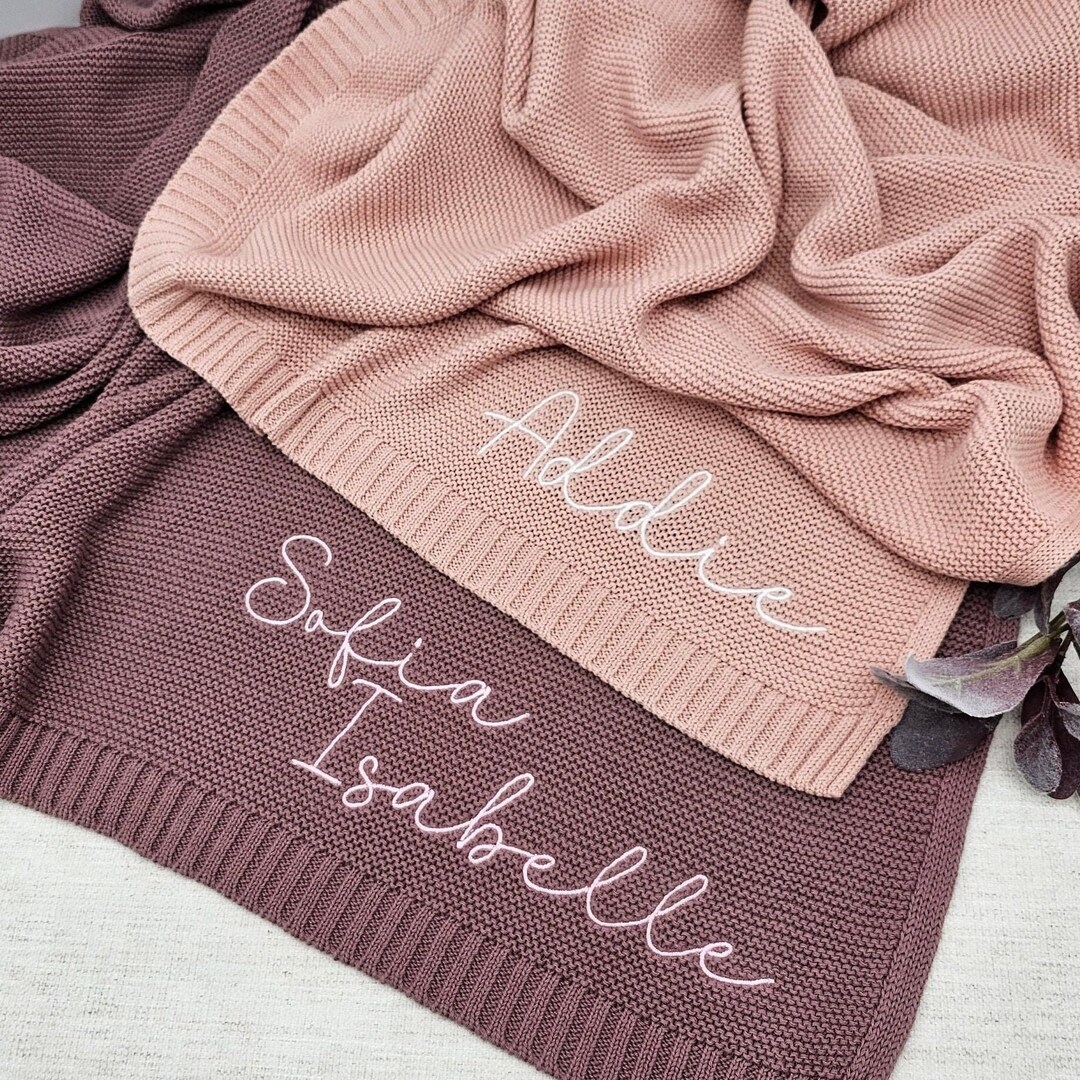 Personalized Baby Blanket, Embroidered Name, Stroller Blanket, Newborn ...