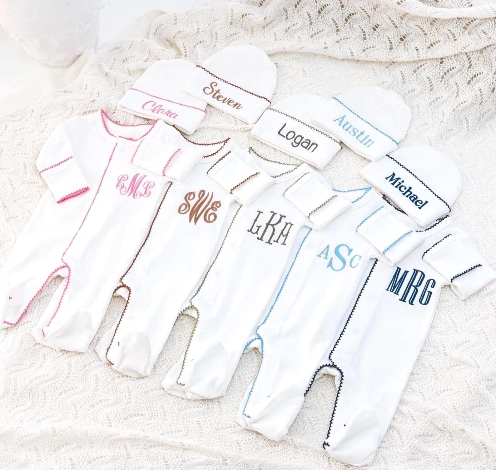 Newborn Coming Home Outfit, Baby Footie, Monogrammed Newborn Outfit ...