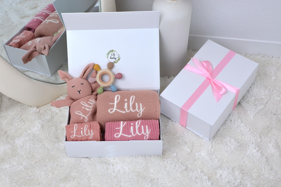 Baby Blanket Gift Box, Newborn Gift Box, Personalized Gift Box, Baby ...