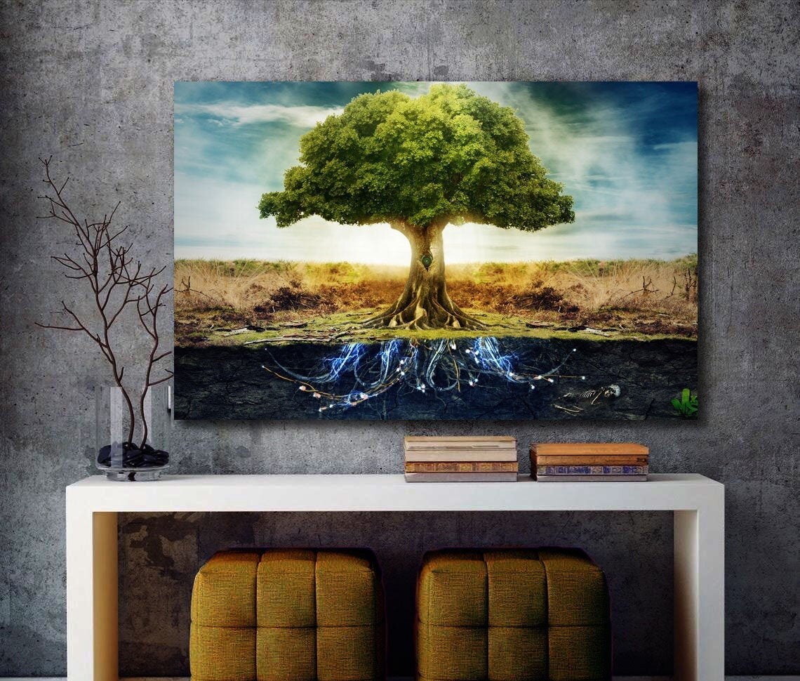 Abstract Trees Canvas Wall Art Trees Wall Decor Extra Large | Etsy