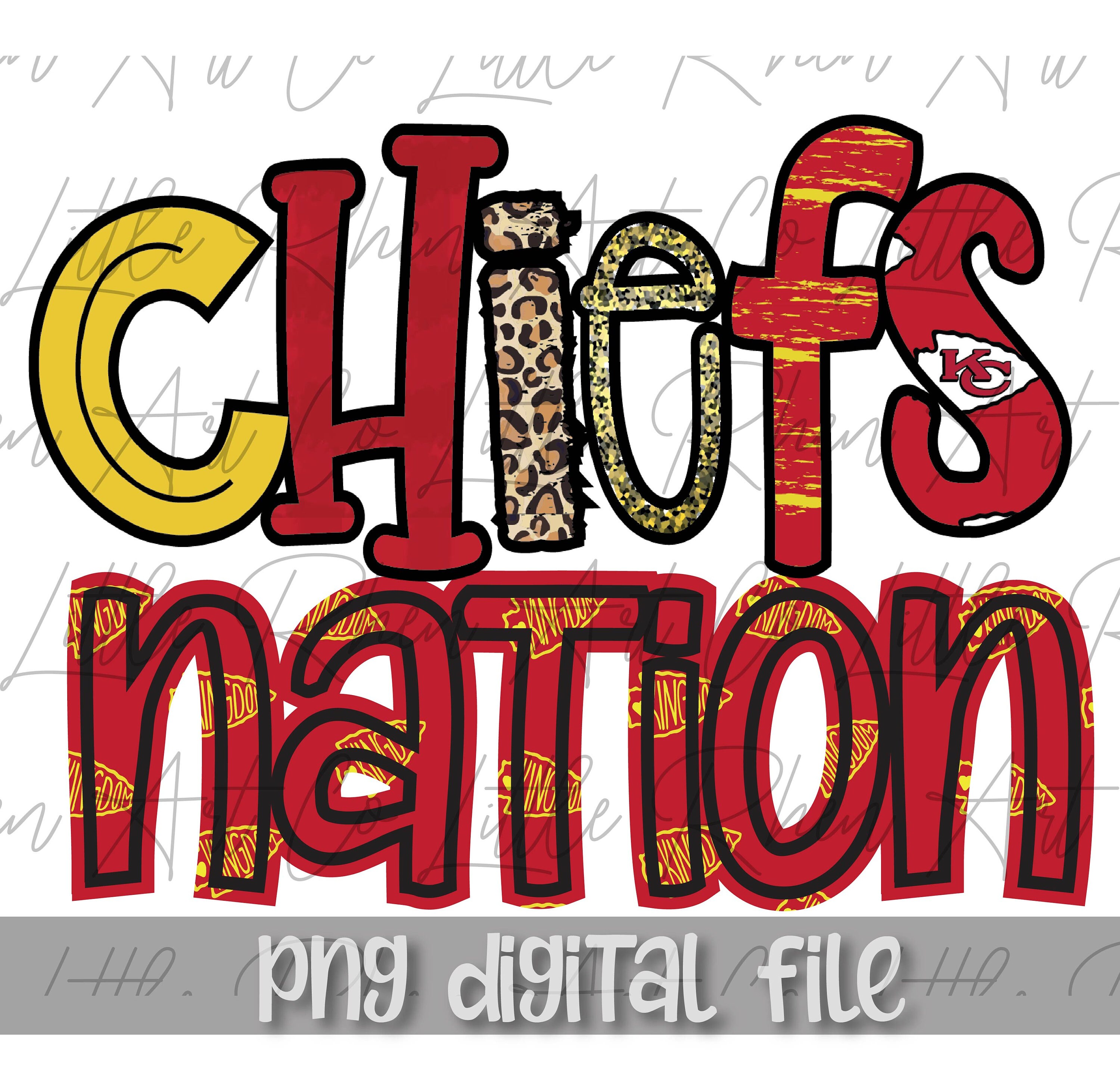 Chiefs Nation PNG File Kansas City Chiefs Cheetah HandDrawn | Etsy