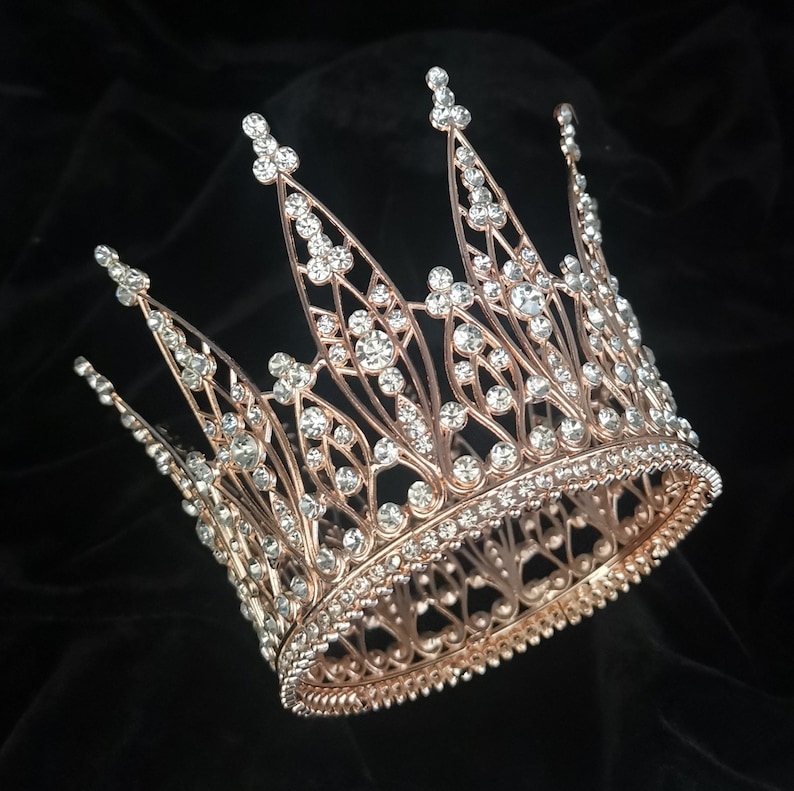 Crystal Rhinestone Crown Gold Crown/Rose Gold Crown Crown | Etsy