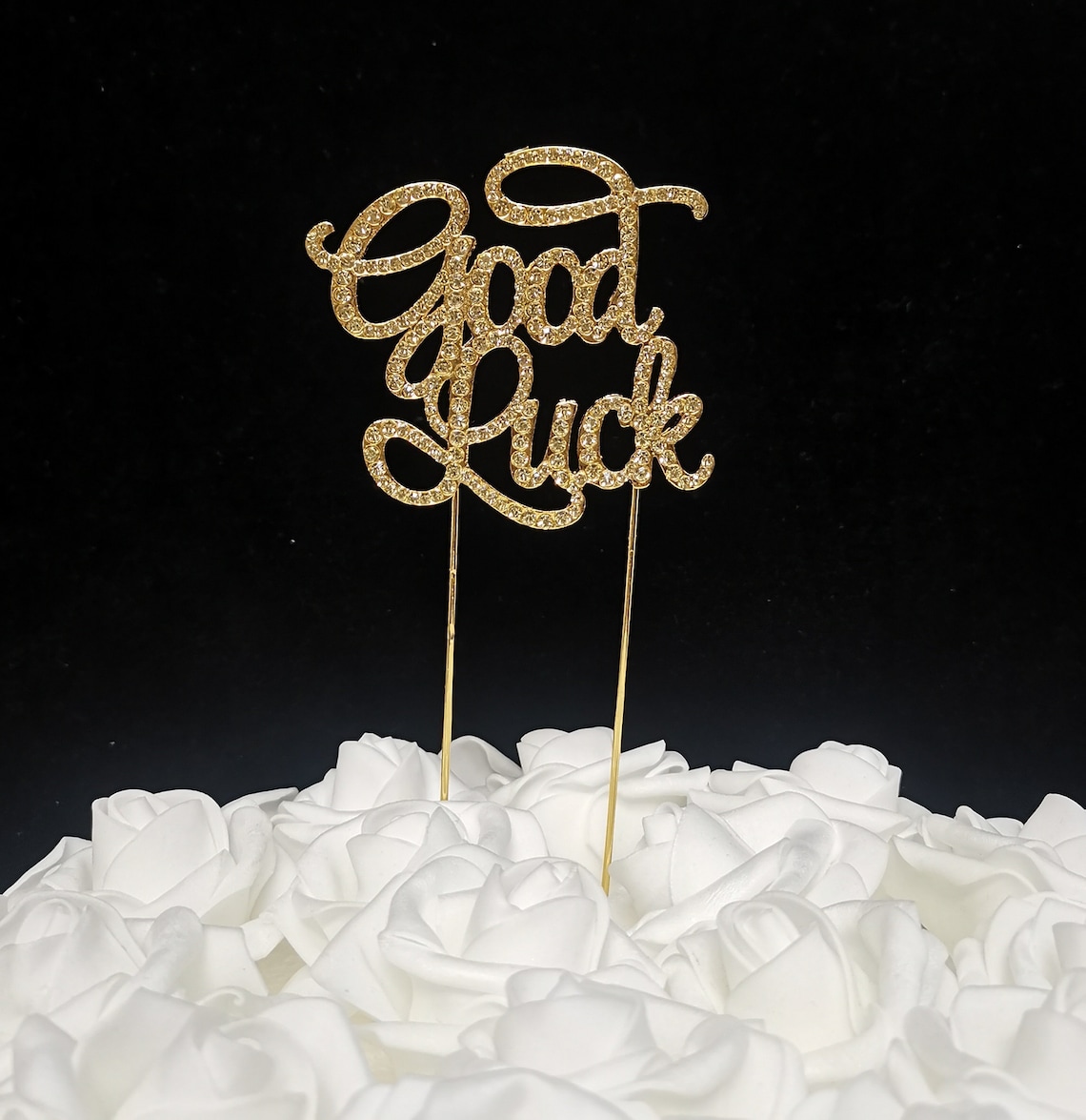 Good Luck Rhinestone Cake Toppers Gold & Silver | Etsy