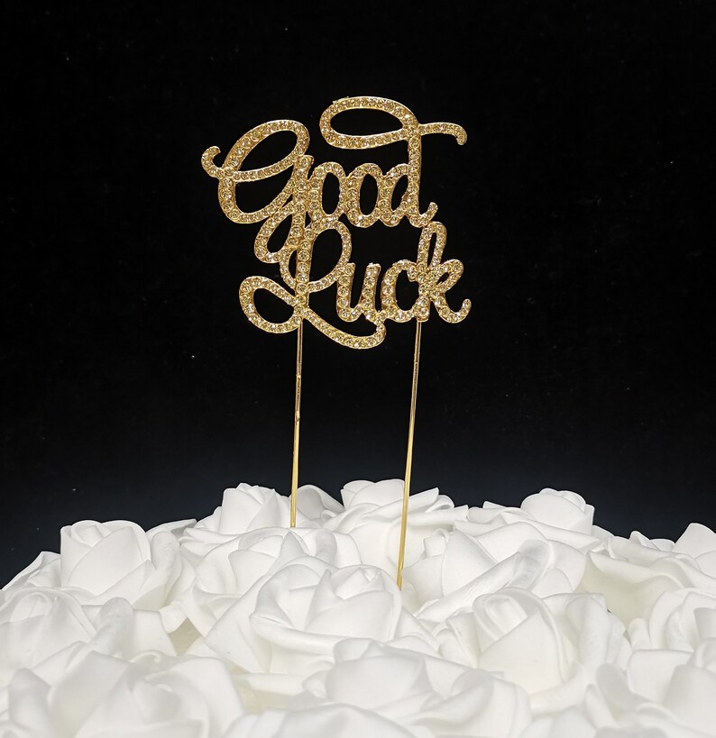 Good Luck Rhinestone Cake Toppers - Gold & Silver - Etsy