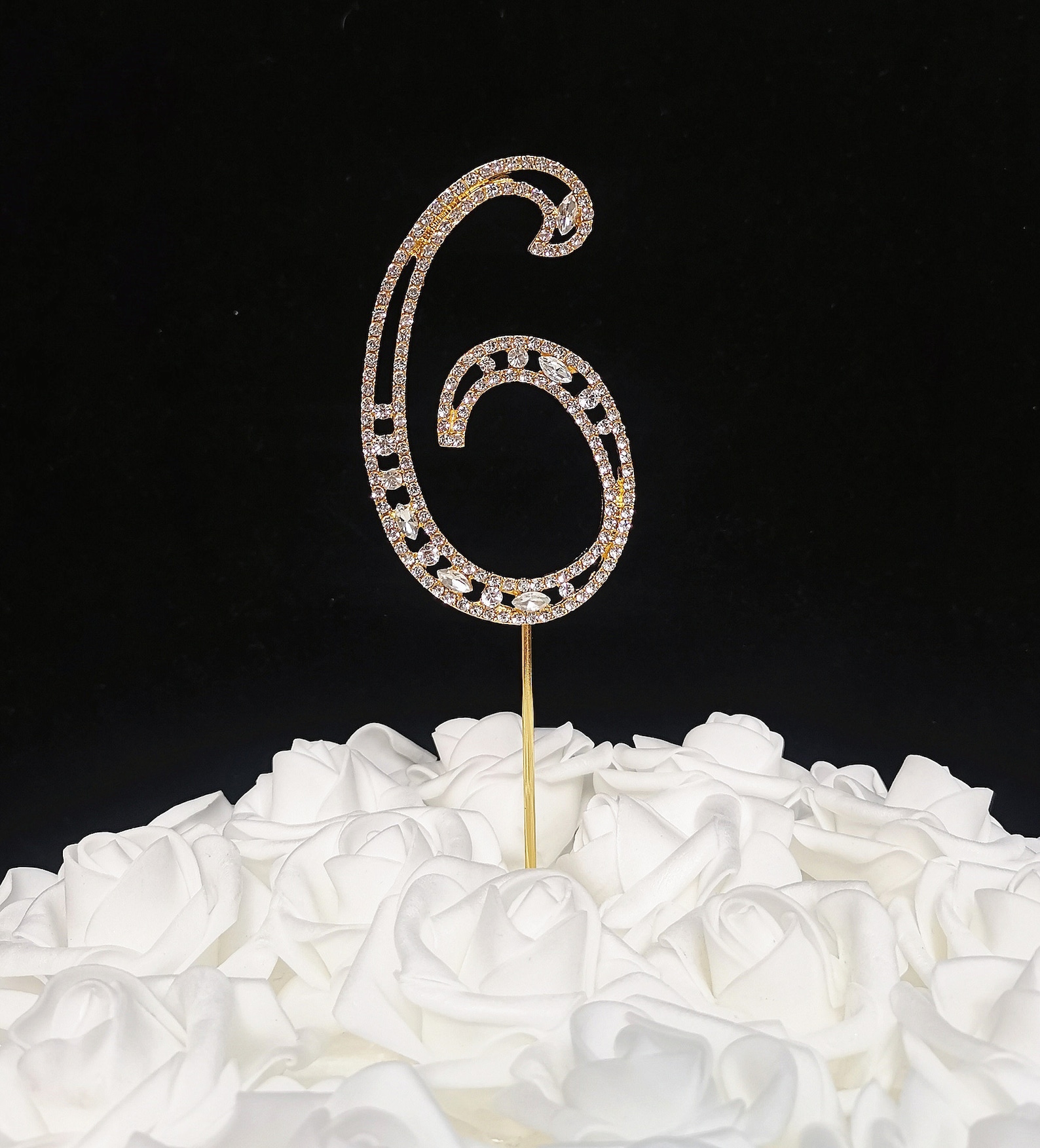 Gold Rhinestone Monogram Numbers Cake Toppers 0-9 / Cake - Etsy