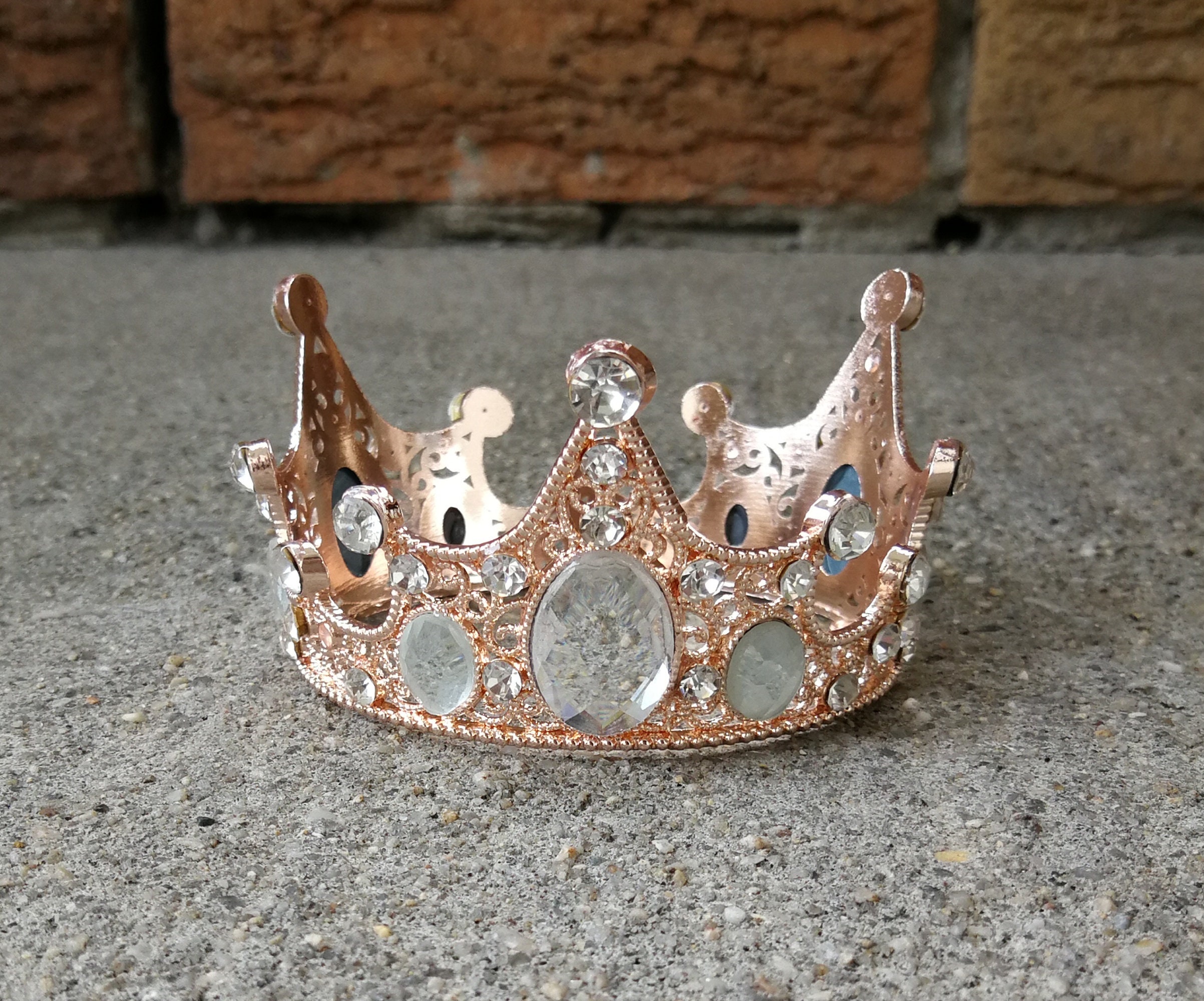 Small Rhinestone Crown Gold Rose Gold and Silver for - Etsy