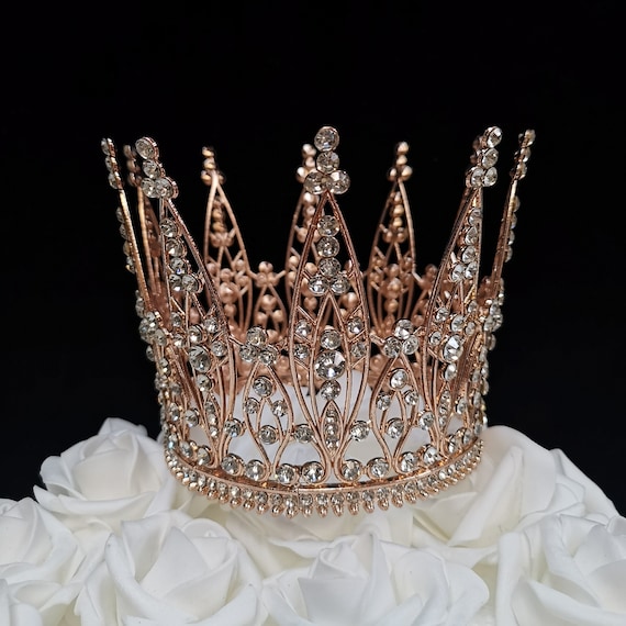 Crystal Rhinestone Crown Gold Crown/rose Gold Crown Crown - Etsy