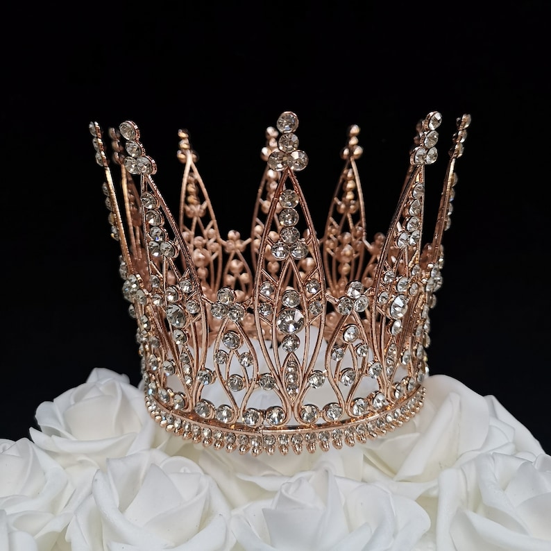 Crystal Rhinestone Crown - Gold Crown/rose Gold Crown Crown for Wedding ...