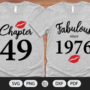 Chapter 49, Fabulous Since Birth Year 1976 - SVG File - Birthday Kiss - Cut File - Silhouette ...