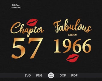 Chapter 50, Fabulous Since Birth Year 1973 SVG File Birthday Kiss Cut File Silhouette Cricut PNG ...