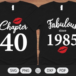 Chapter 40 - Fabulous Since 1985 - SVG File - Birthday Kiss - Cut File ...