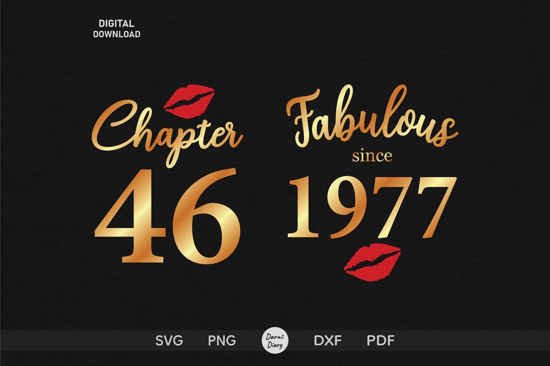 Chapter 46 Fabulous Since Birth Year 1977 SVG File - Etsy