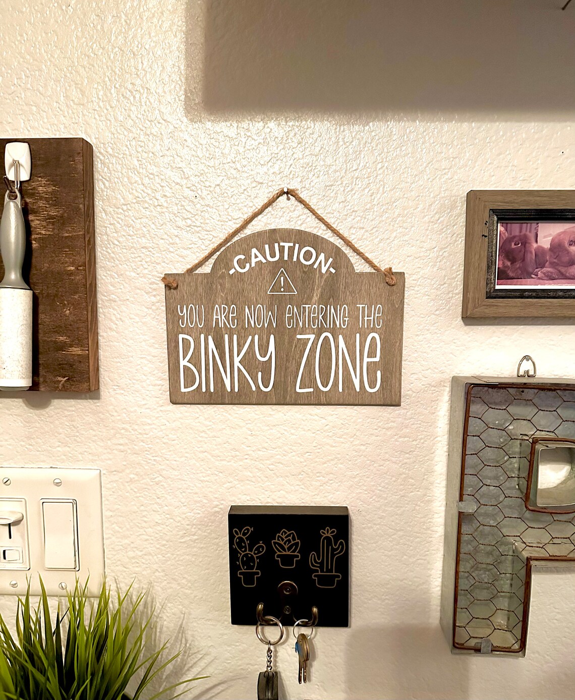 Grey Small Wooden Hanging Quote Sign Decor for Small Pets/bunny/rabbit ...