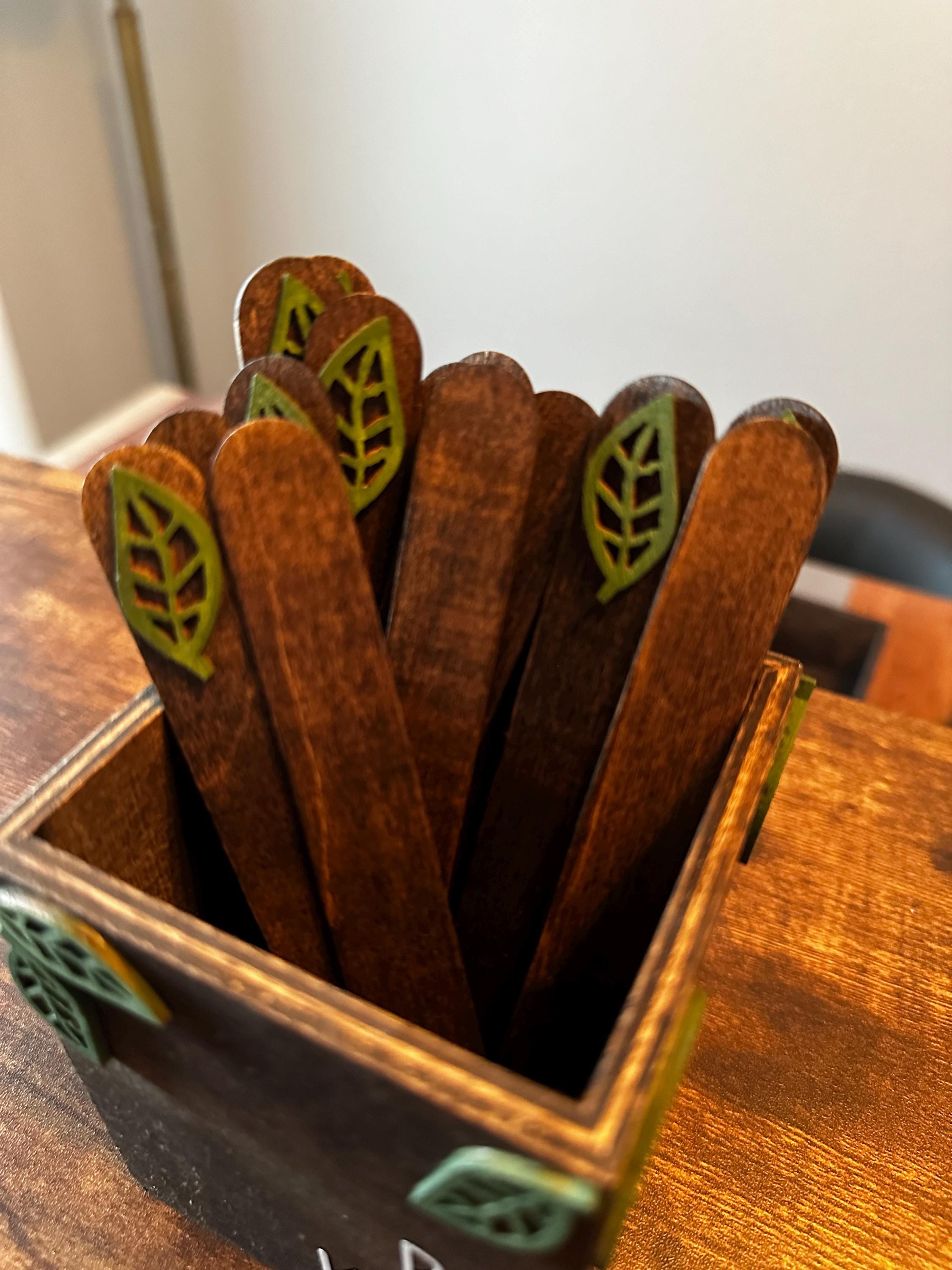 Numbered Pick Sticks Wooden Desk Holder for Teachers Educator Gift ...