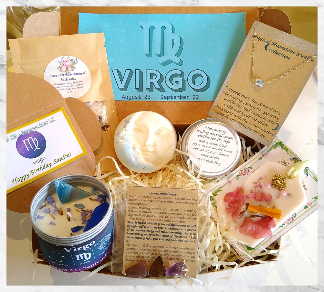 Virgo Zodiac Sign Gift Box. Lucky Scent Candles Soy Sachet - Etsy