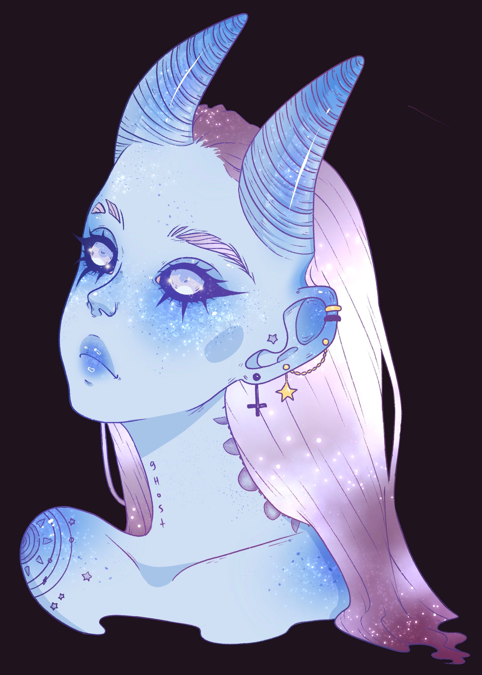 Cosmic Demon Downloadable Print - Etsy