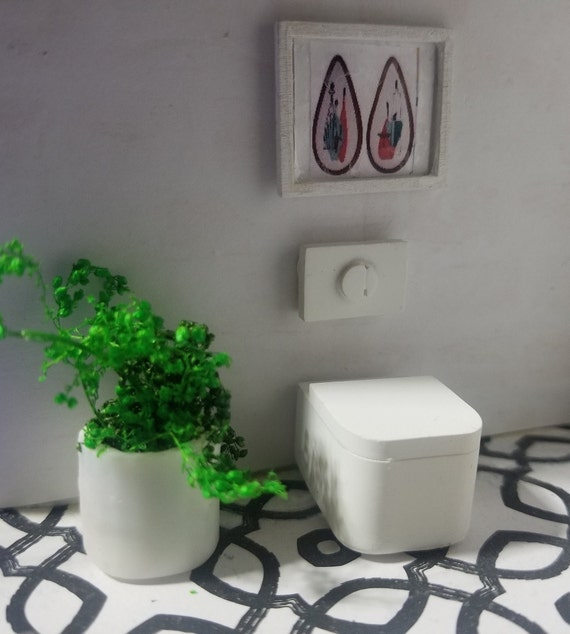 Miniature Modern Toilet 1:24 Scale | Etsy