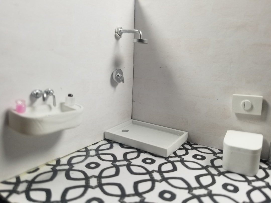 Miniature Modern Bathroom Set (1:24 Scale) - Etsy
