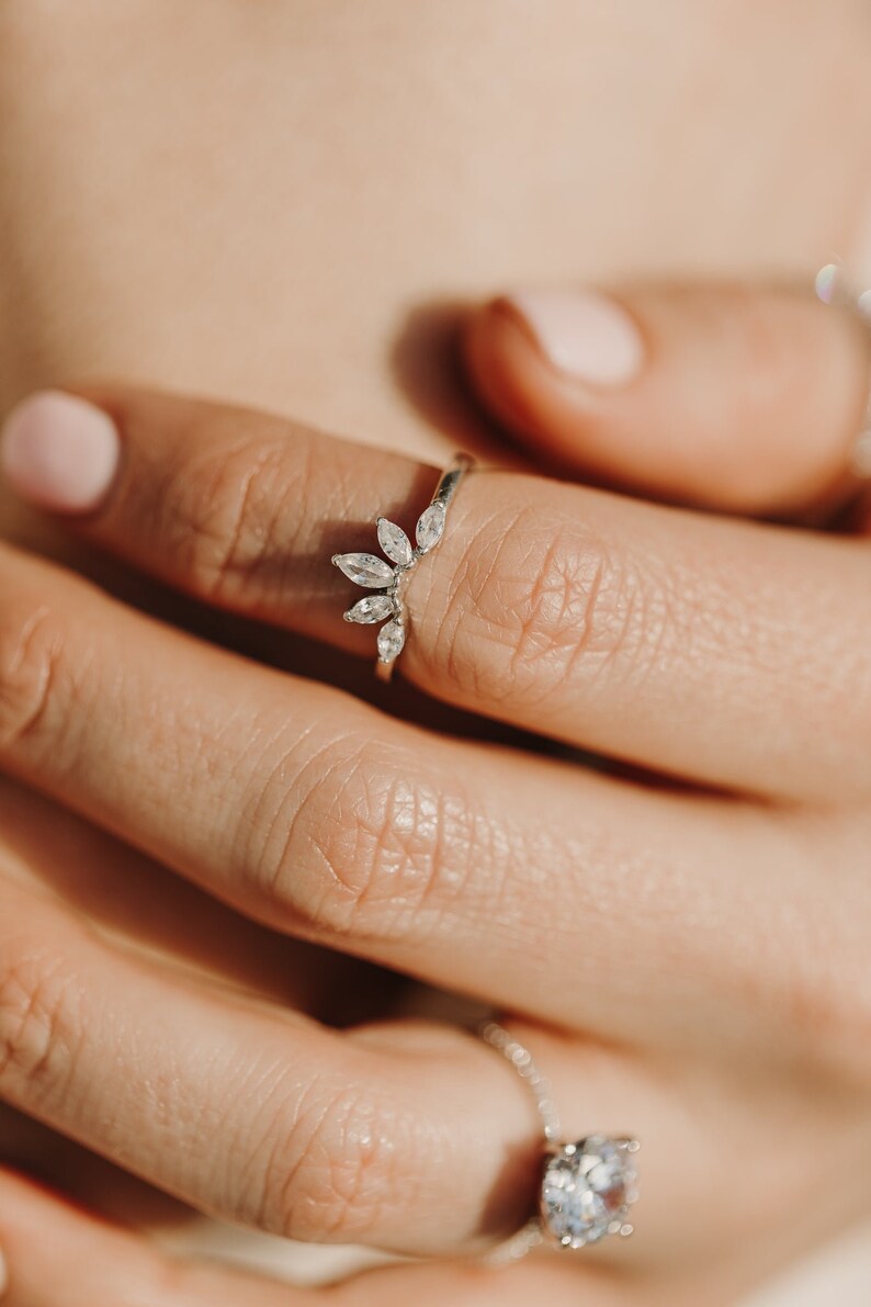 Dainty Cubic Zirconia Arch Ring Sterling Silver Curved Ring CZ - Etsy