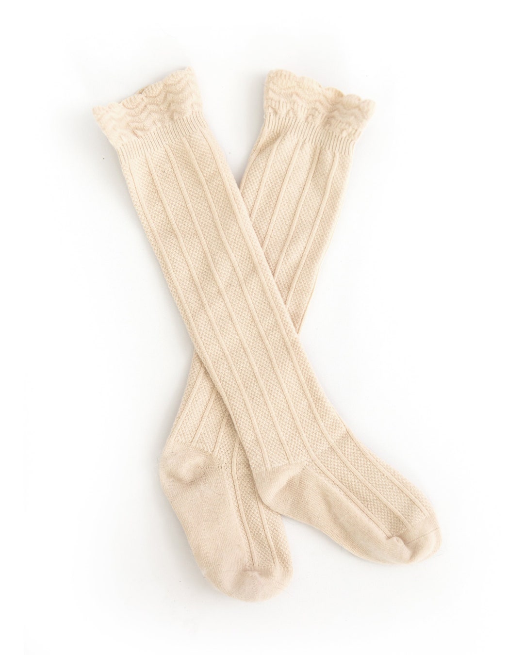 Baby Knee High Socks in Beige, Toddler Knee High Socks, Toddler Socks ...