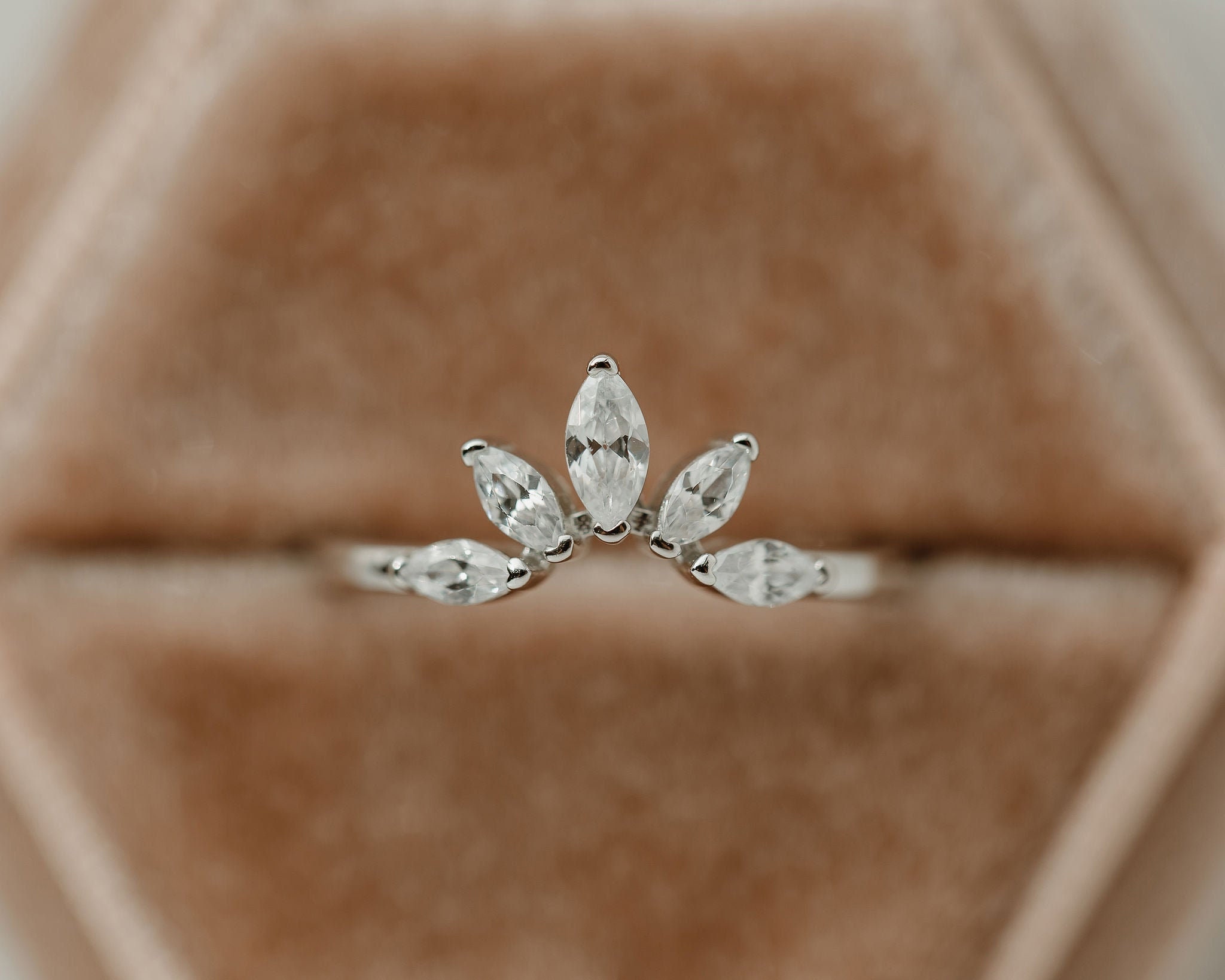 Dainty Cubic Zirconia Arch Ring Sterling Silver Curved Ring CZ - Etsy