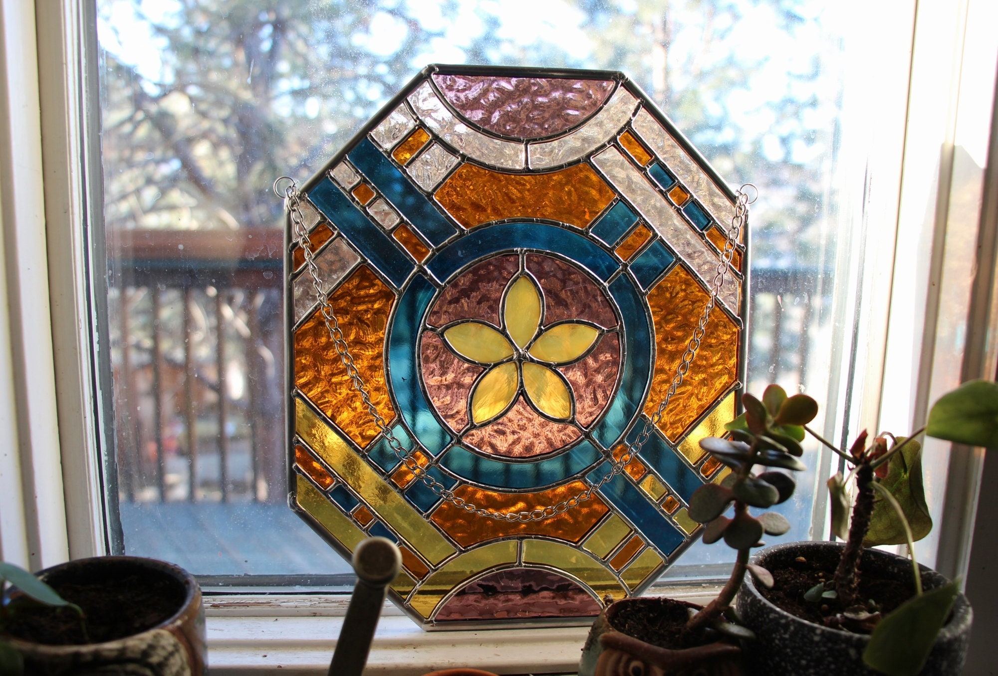 PATTERN • Floral Geometric Stained Glass Patterns • Digital Download ...