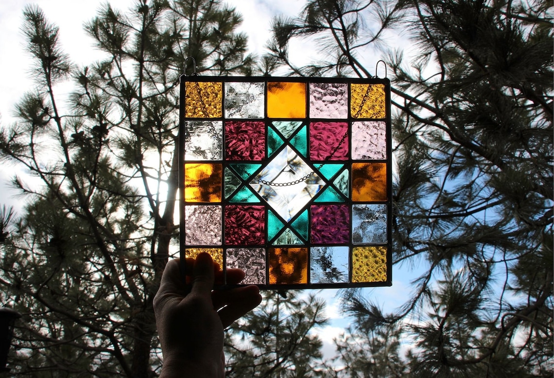 PATTERN Geometric Quilted Square Stained Glass Pattern | Etsy
