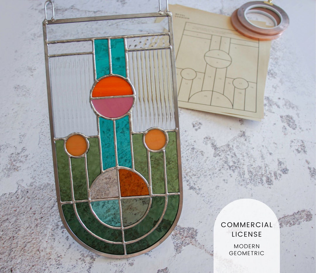 PATTERN • Modern Geometric Stained Glass Pattern • Digital Download ...
