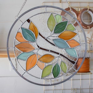 PATTERN • Leaf Wreath Stained Glass Pattern • Digital Download: Hobby ...