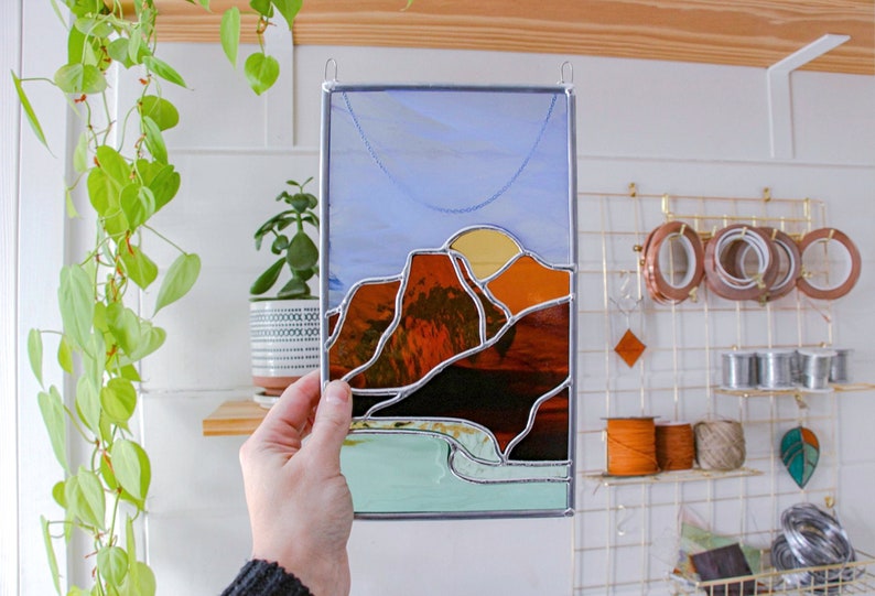 PATTERN Mountain Lake Landscape Stained Glass Pattern - Etsy