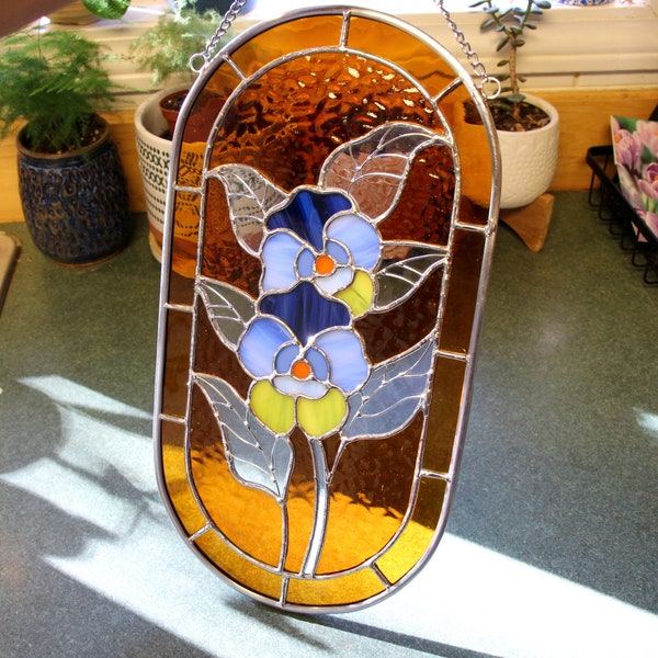 Stained Glass Pansy Pattern - Etsy