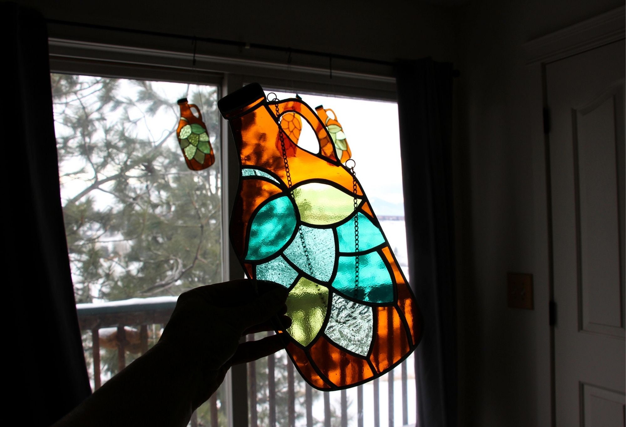 PATTERNS Beer Growler With Hops Stained Glass Pattern | Etsy