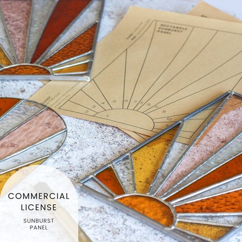 PATTERN Sunburst Panel Stained Glass Pattern Digital - Etsy