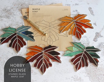 PATTERN Maple Leaf Stained Glass Pattern Digital Download: | Etsy