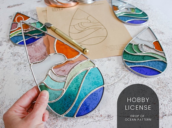 PATTERN Drop of Ocean Stained Glass Pattern Digital - Etsy