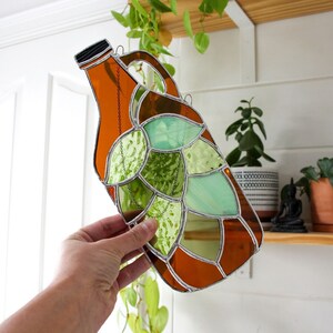PATTERNS • Beer Growler With Hops Stained Glass Pattern • Digital ...