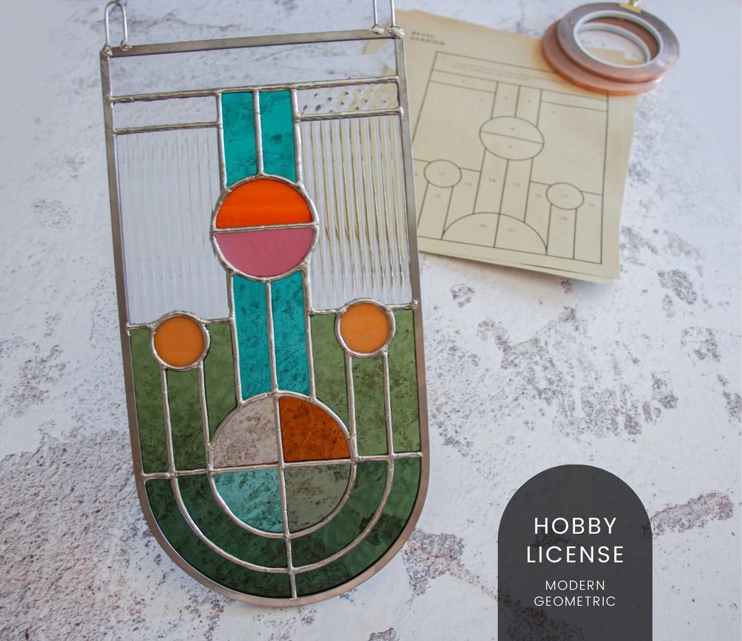 PATTERN • Modern Geometric Stained Glass Pattern • Digital Download ...