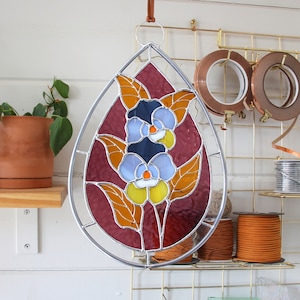 PATTERNS • 3 Pansy Flower Stained Glass Patterns • Digital Download ...