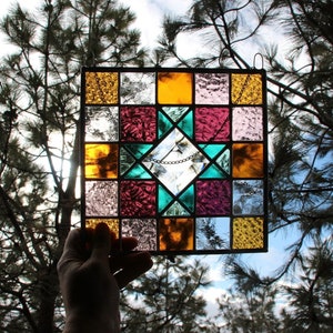 PATTERN • Geometric Quilted Square Stained Glass Pattern (works With ...