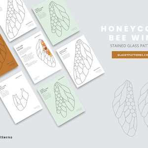 PATTERNS • Honeycomb Bee Wing Stained Glass Patterns • Digital Download ...