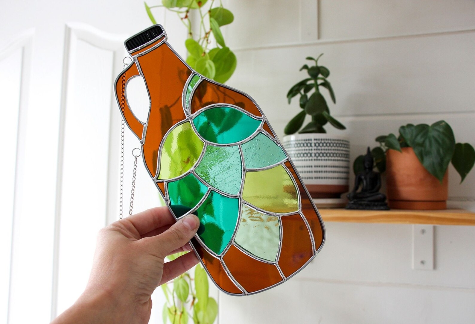 PATTERNS Beer Growler With Hops Stained Glass Pattern - Etsy