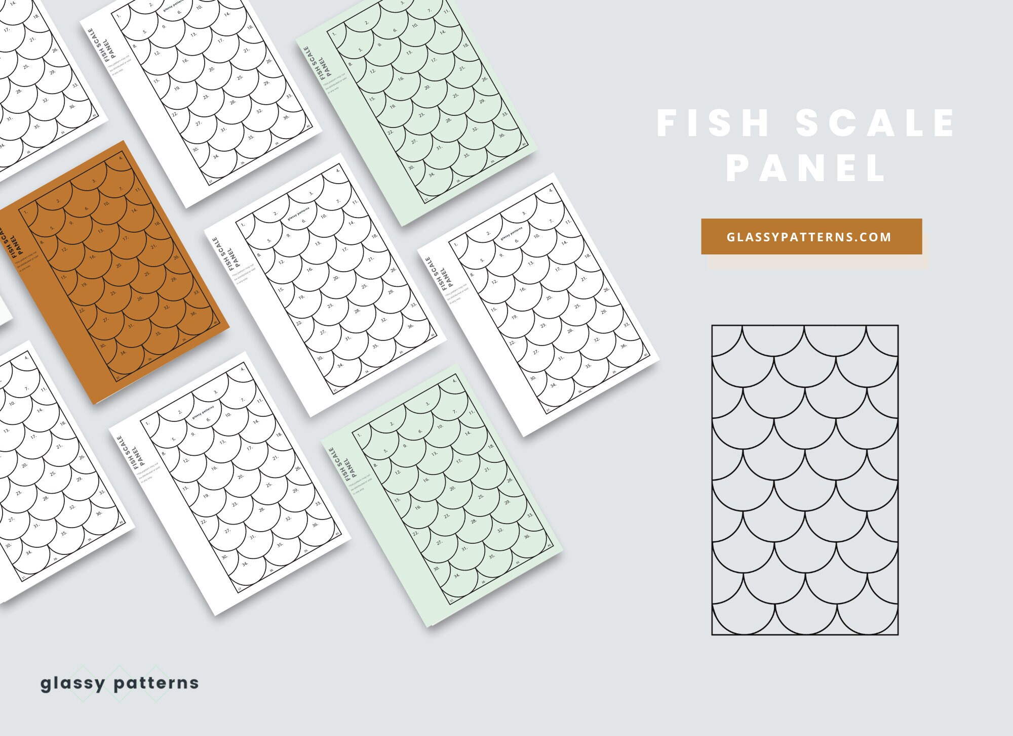 PATTERN • Fish/mermaid Scale Stained Glass Panel Pattern • Digital ...