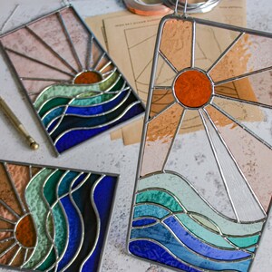 PATTERNS • 2 Ocean Sunshine Stained Glass Patterns • Digital Download ...