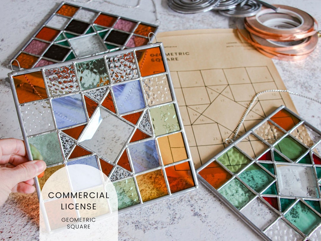 PATTERN • Geometric Quilted Square Stained Glass Pattern (works With ...
