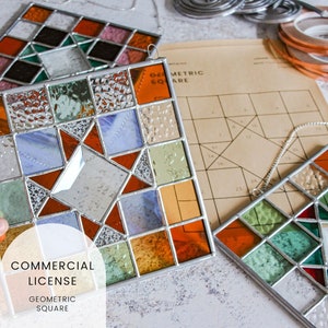 PATTERN • Geometric Quilted Square Stained Glass Pattern (works With ...