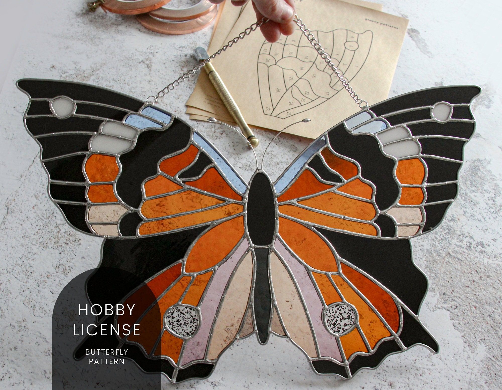 PATTERN Butterfly Stained Glass Pattern Digital Download: - Etsy